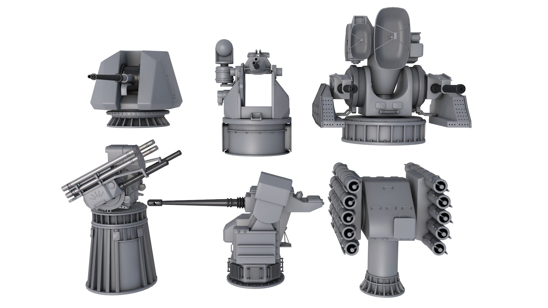 Deck Guns Collection 3D model - TurboSquid 2054450