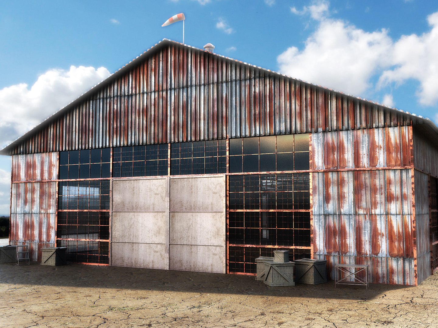 3d Old Hangar Conwing L-16 Model
