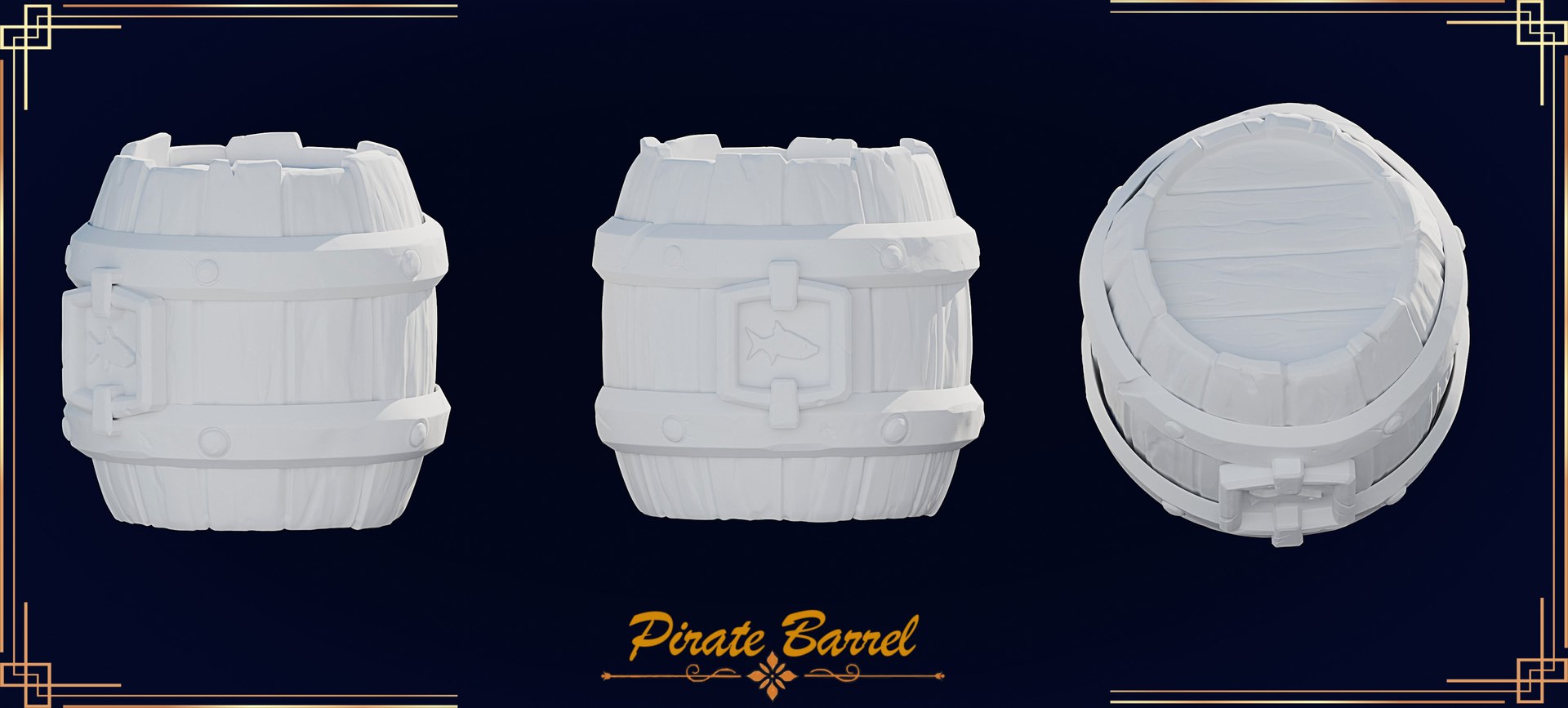 Pirate Barrel Model - TurboSquid 2208099