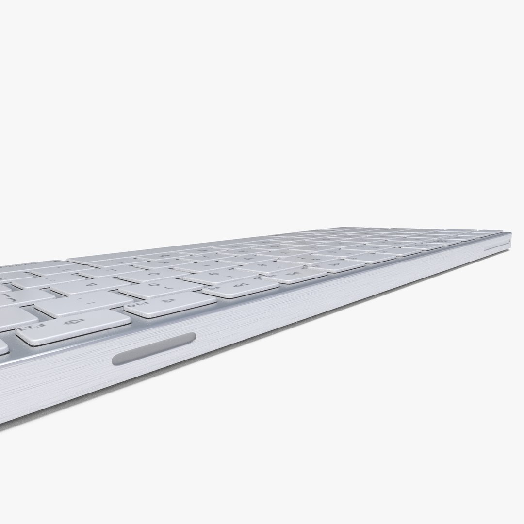 3d Obj Realistic 2015 Wireless Apple Keyboard