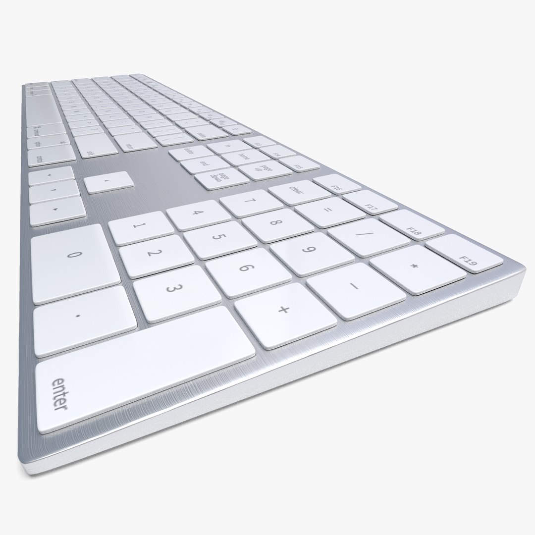 3d Obj Realistic 2015 Wireless Apple Keyboard
