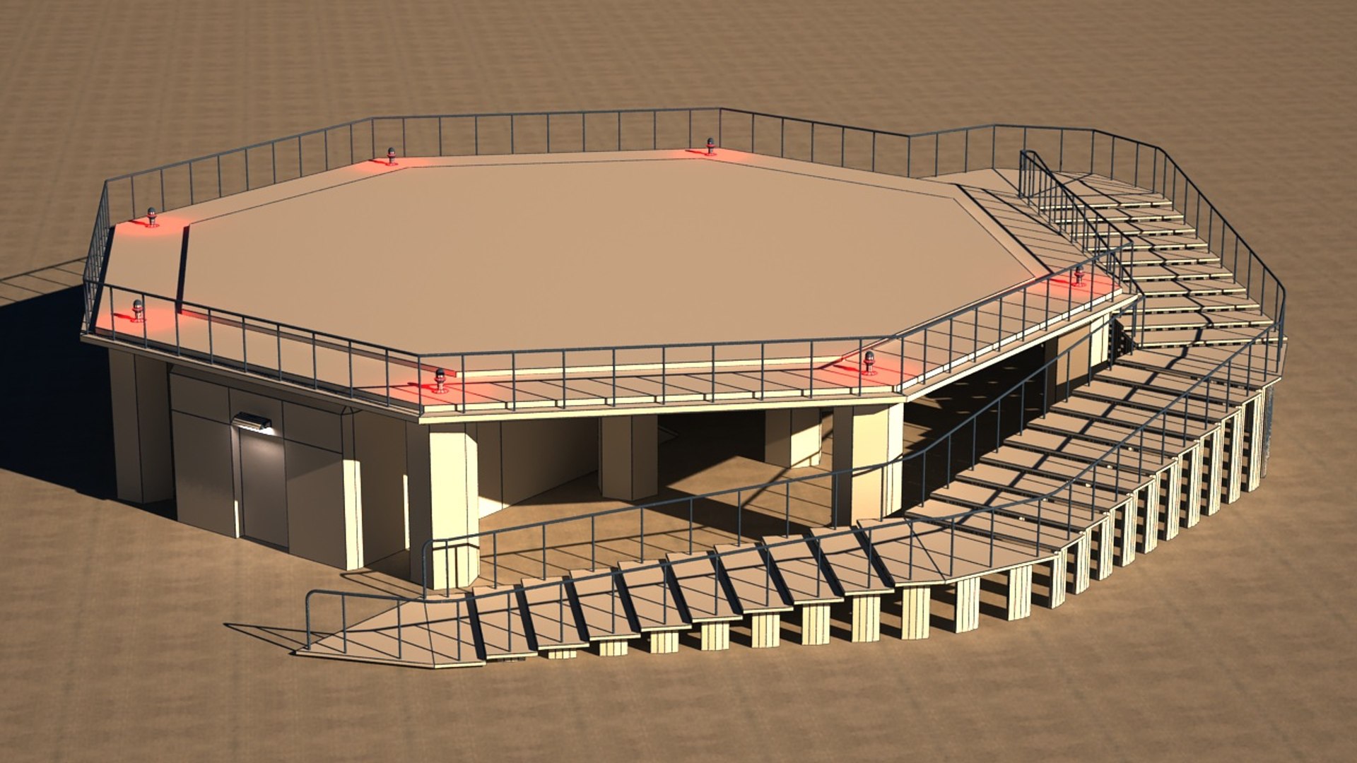3d Model Of Helipad Roof
