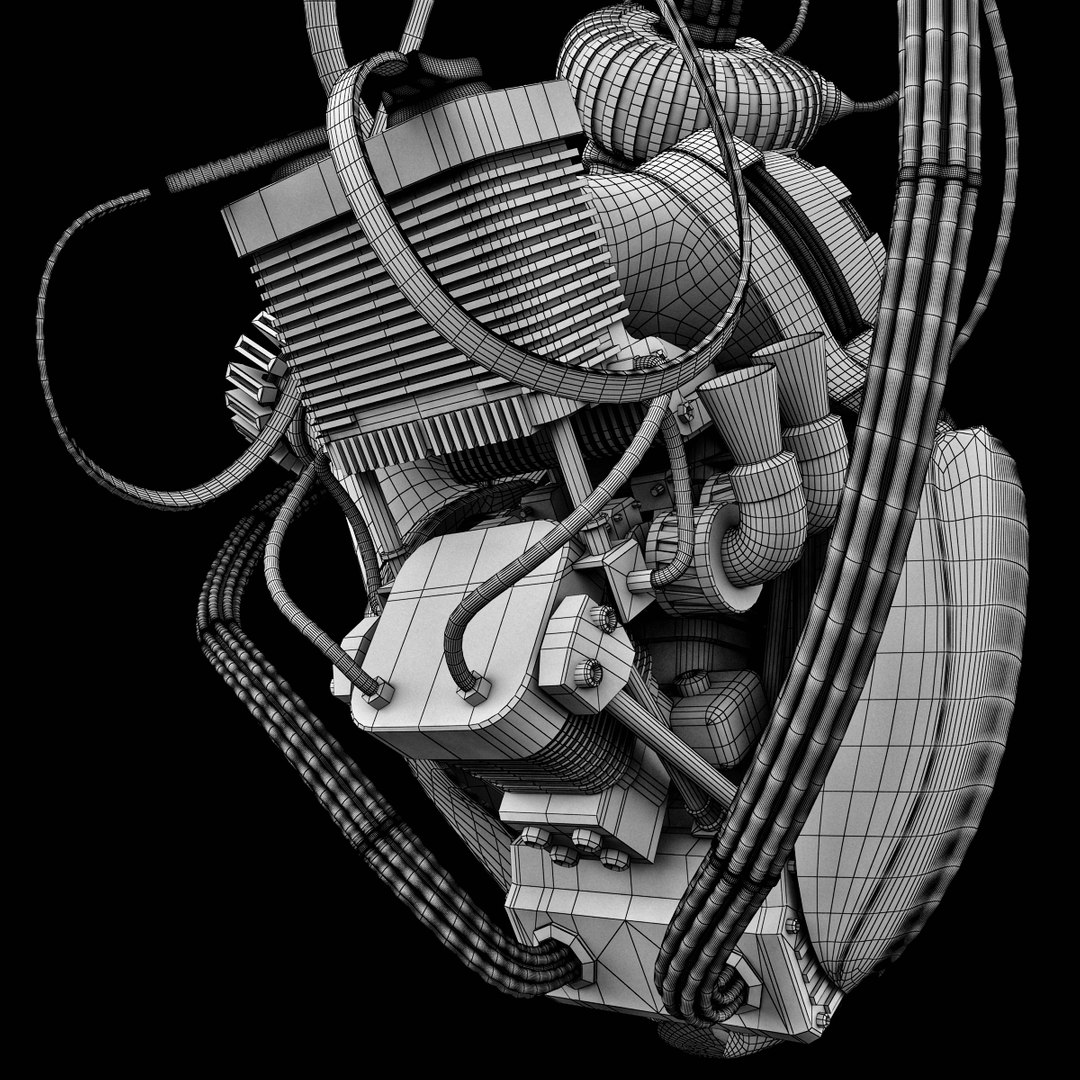 3d heart steampunk model
