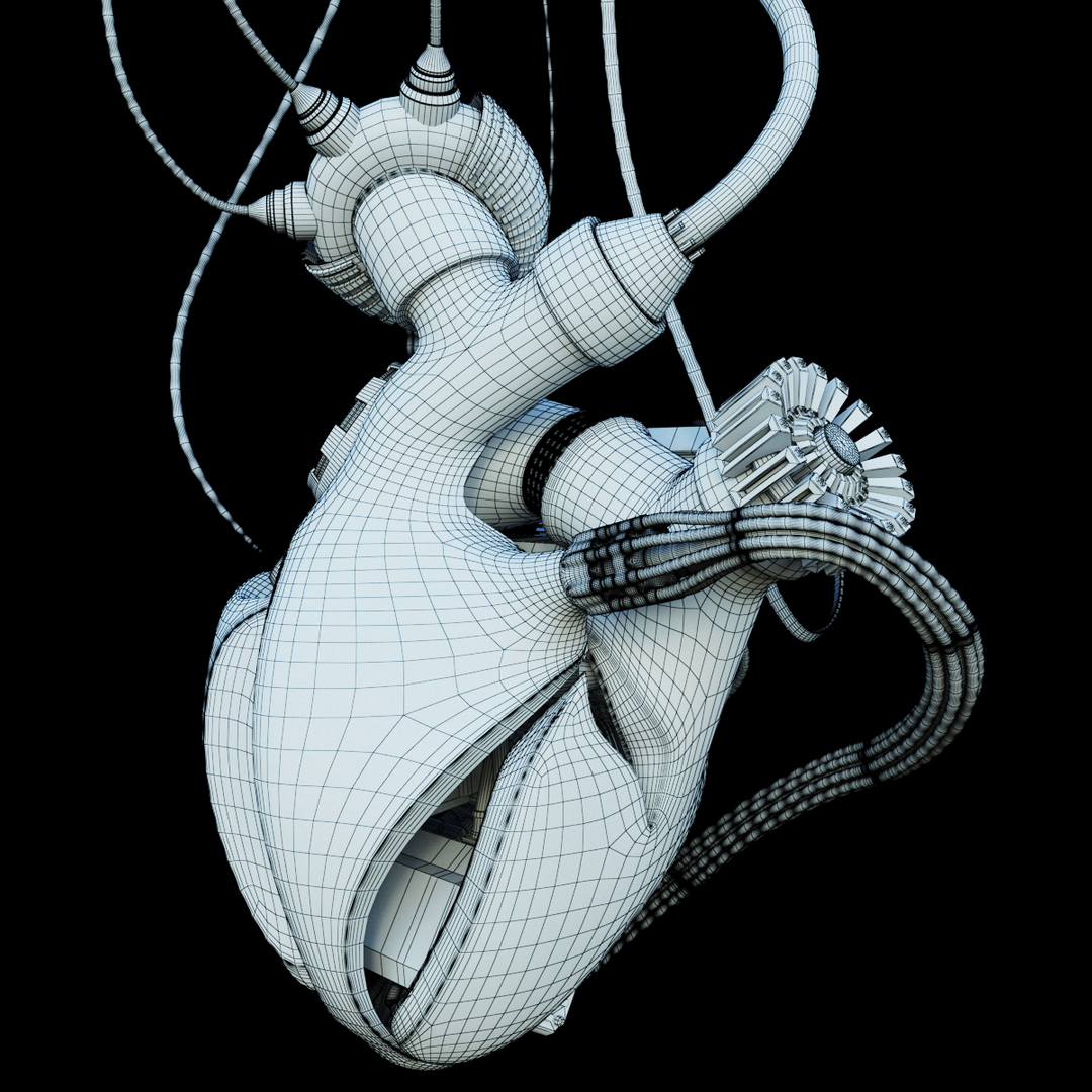 3d heart steampunk model