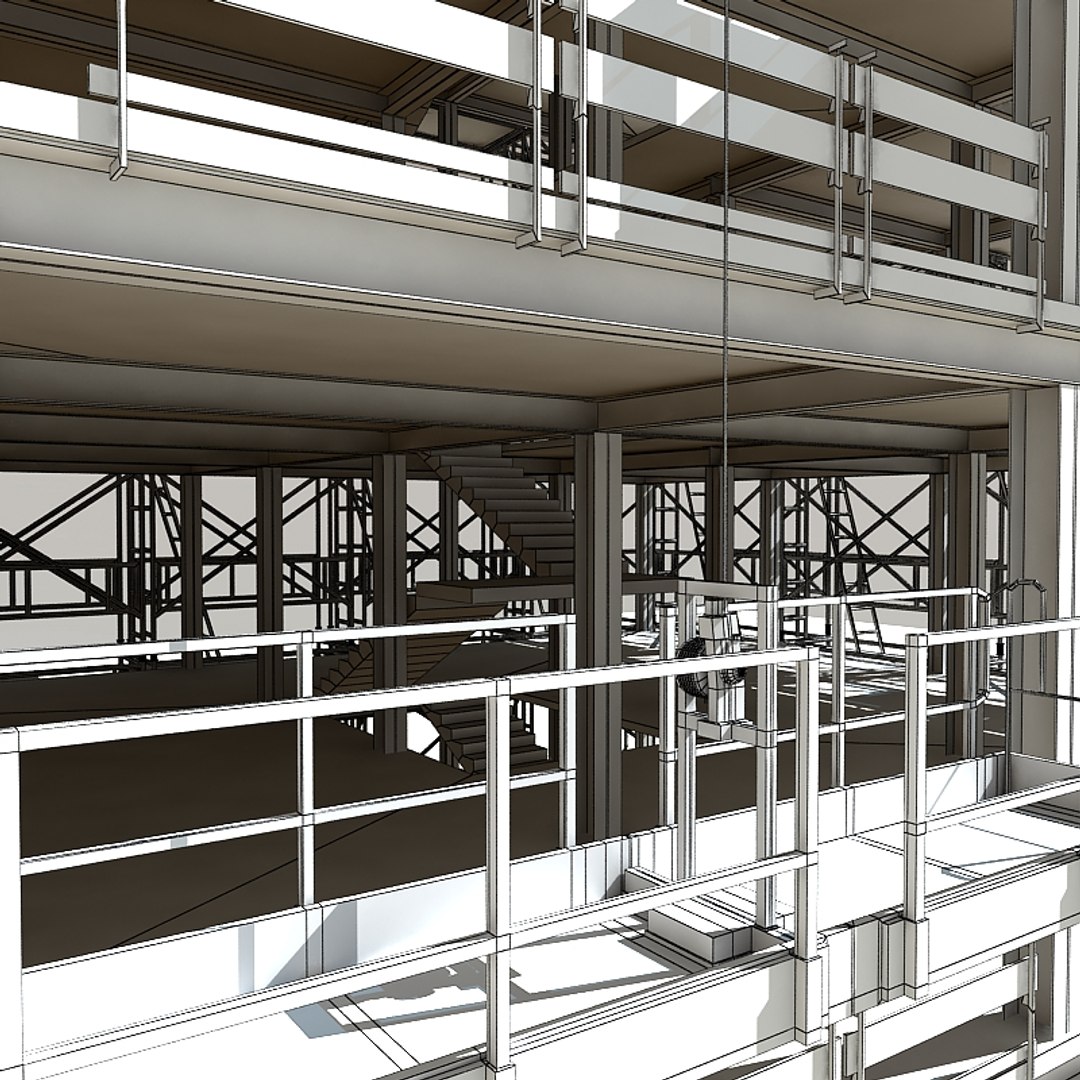 3d Model Modular Steel Construction Scaffold