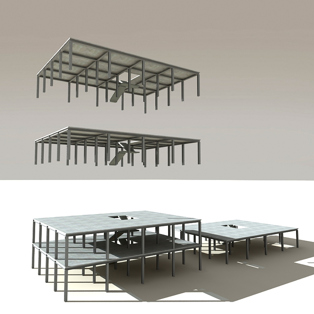 3d model modular steel construction scaffold