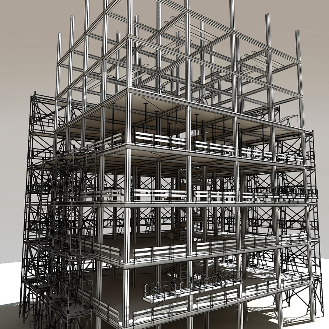 3d model modular steel construction scaffold