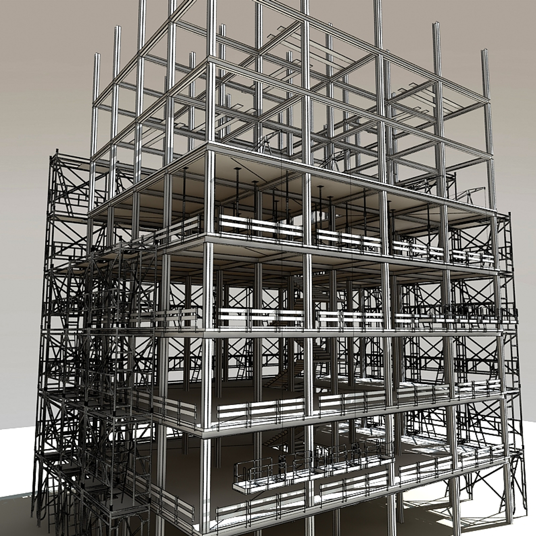 3d model modular steel construction scaffold