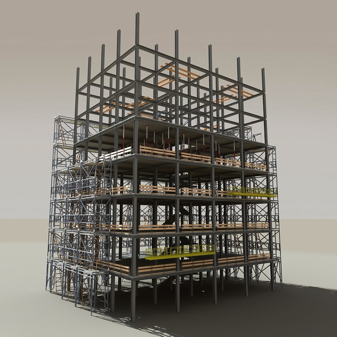 3d Model Modular Steel Construction Scaffold
