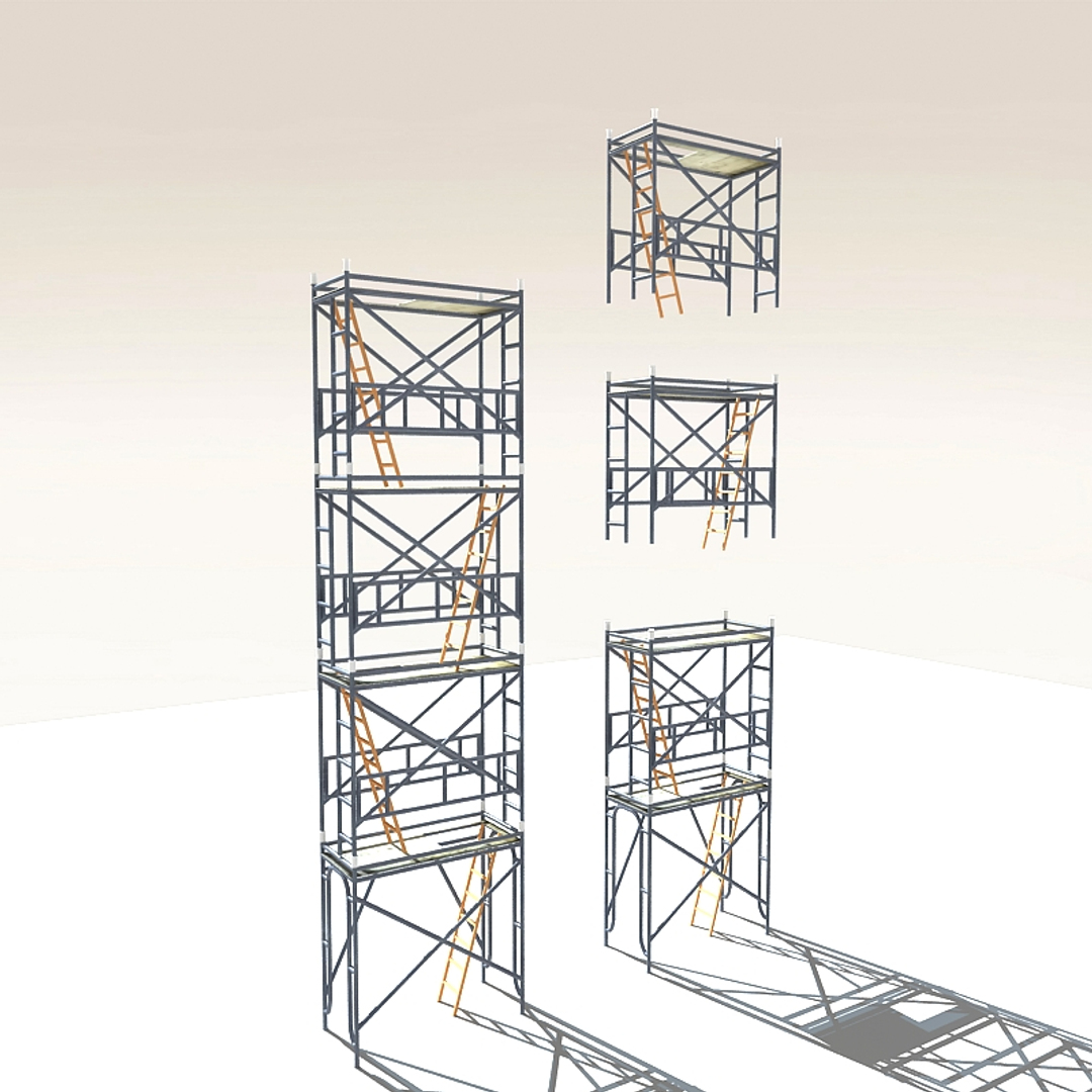 3d model modular steel construction scaffold