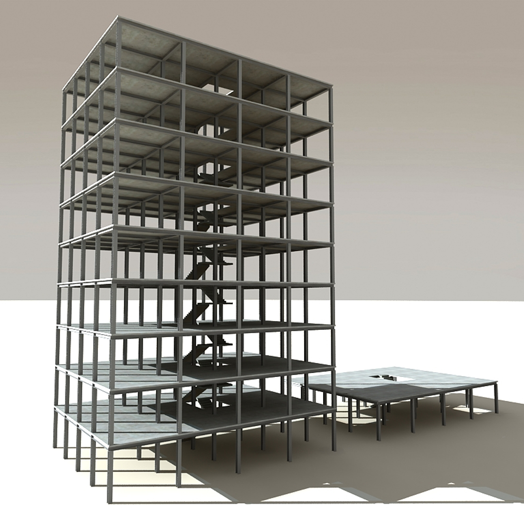 3d model modular steel construction scaffold