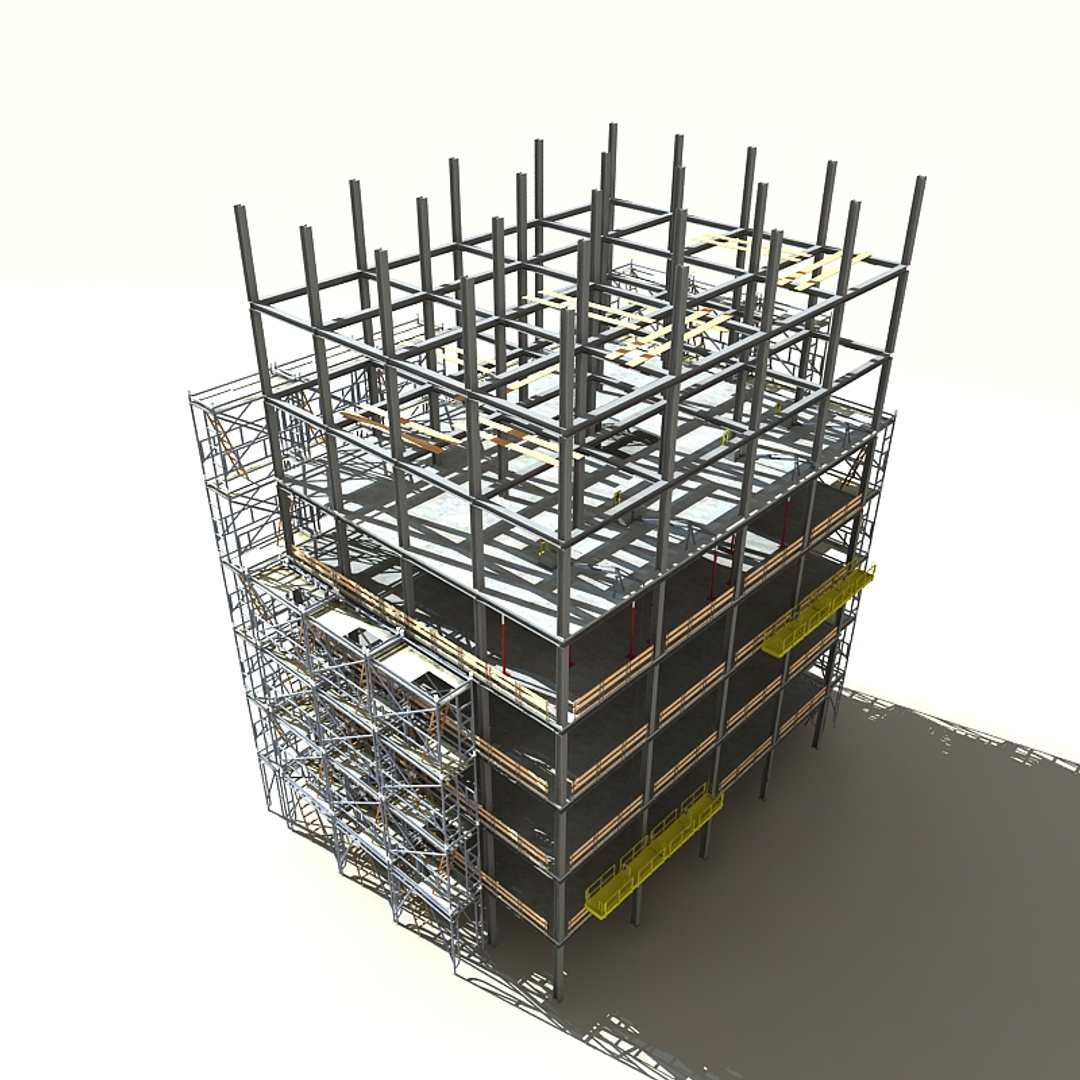 3d model modular steel construction scaffold