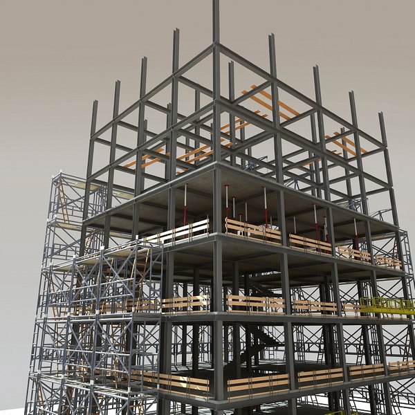 3d model modular steel construction scaffold
