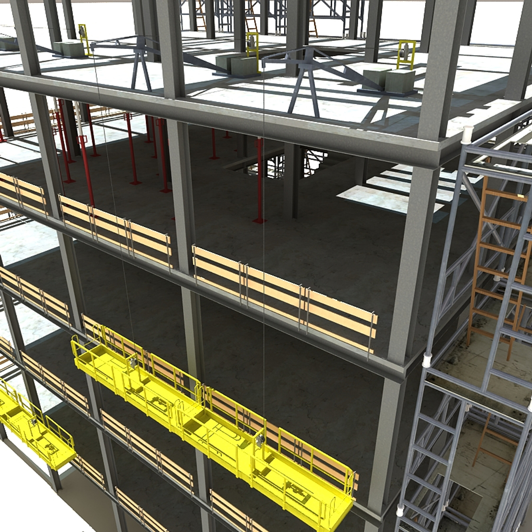 3d model modular steel construction scaffold