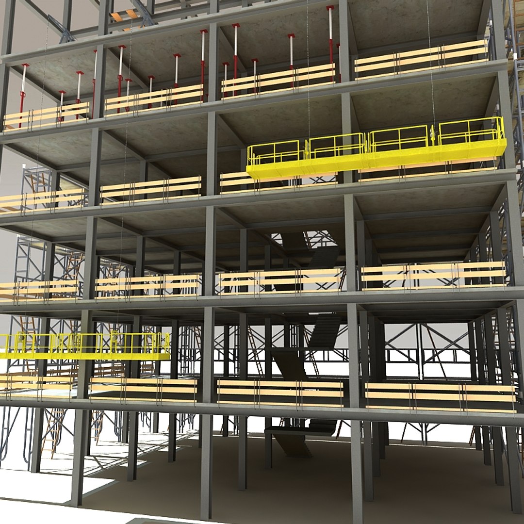 3d Model Modular Steel Construction Scaffold