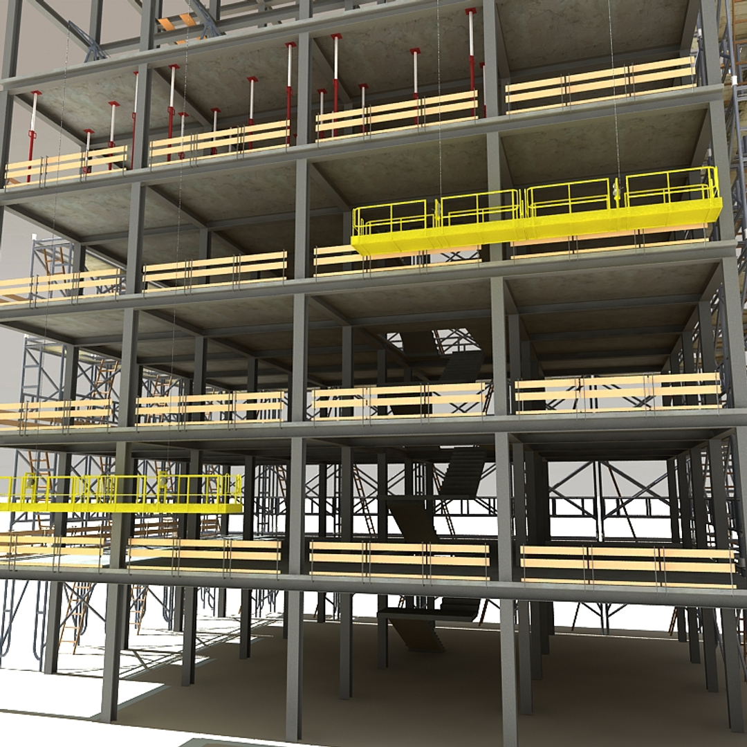 3d model modular steel construction scaffold