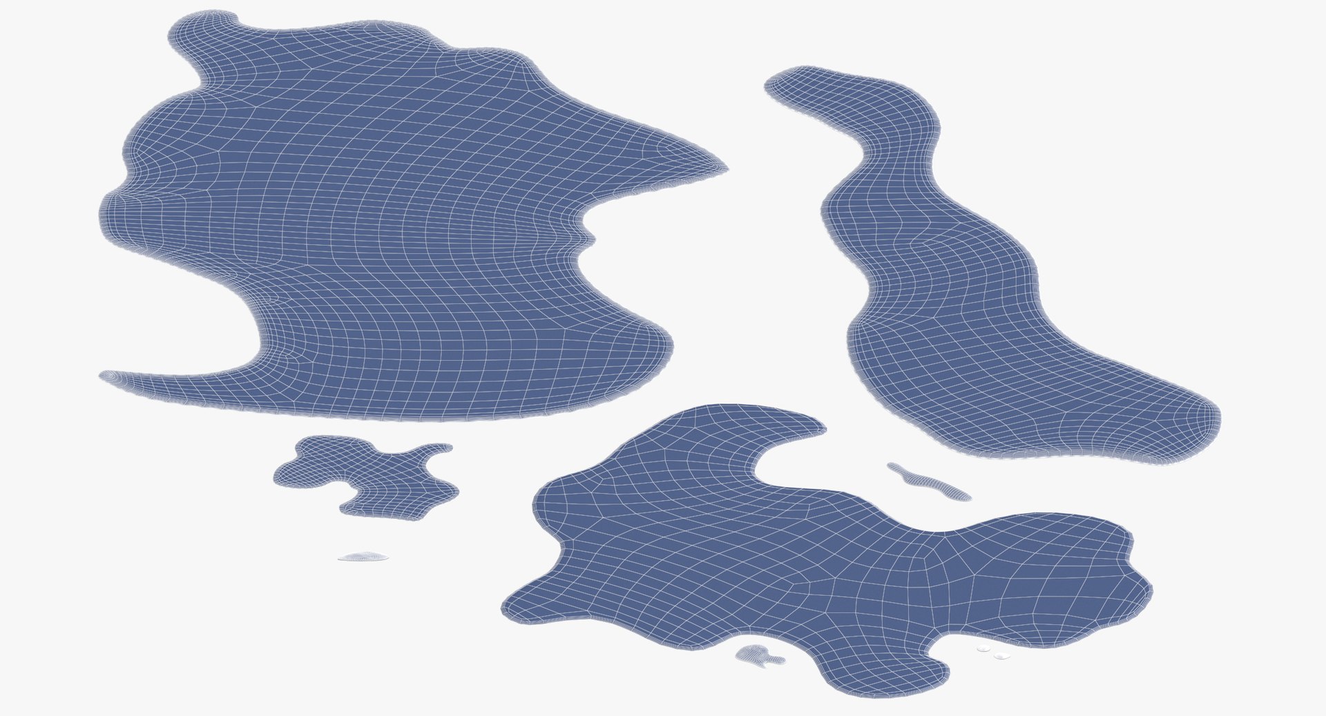 3D water puddles 03 model - TurboSquid 1303664