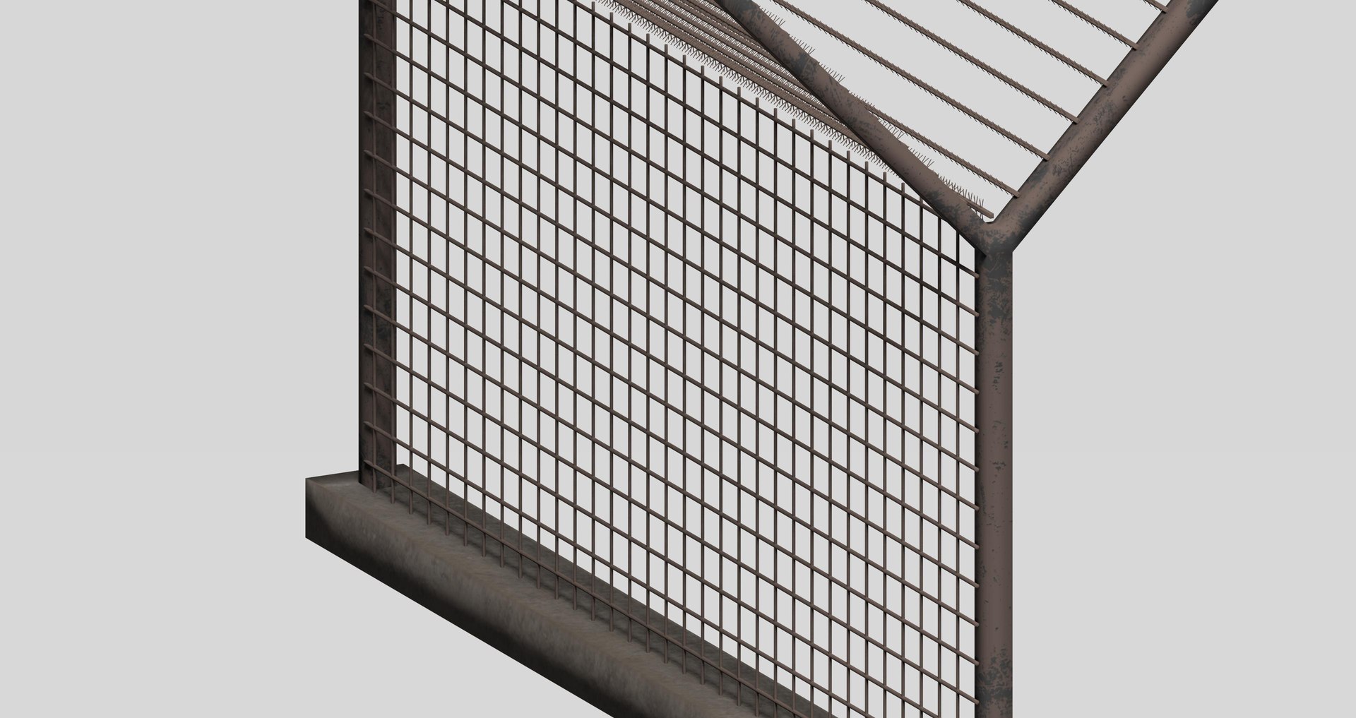 3D Lattice And Barbed Wire Fence Set - TurboSquid 1955581