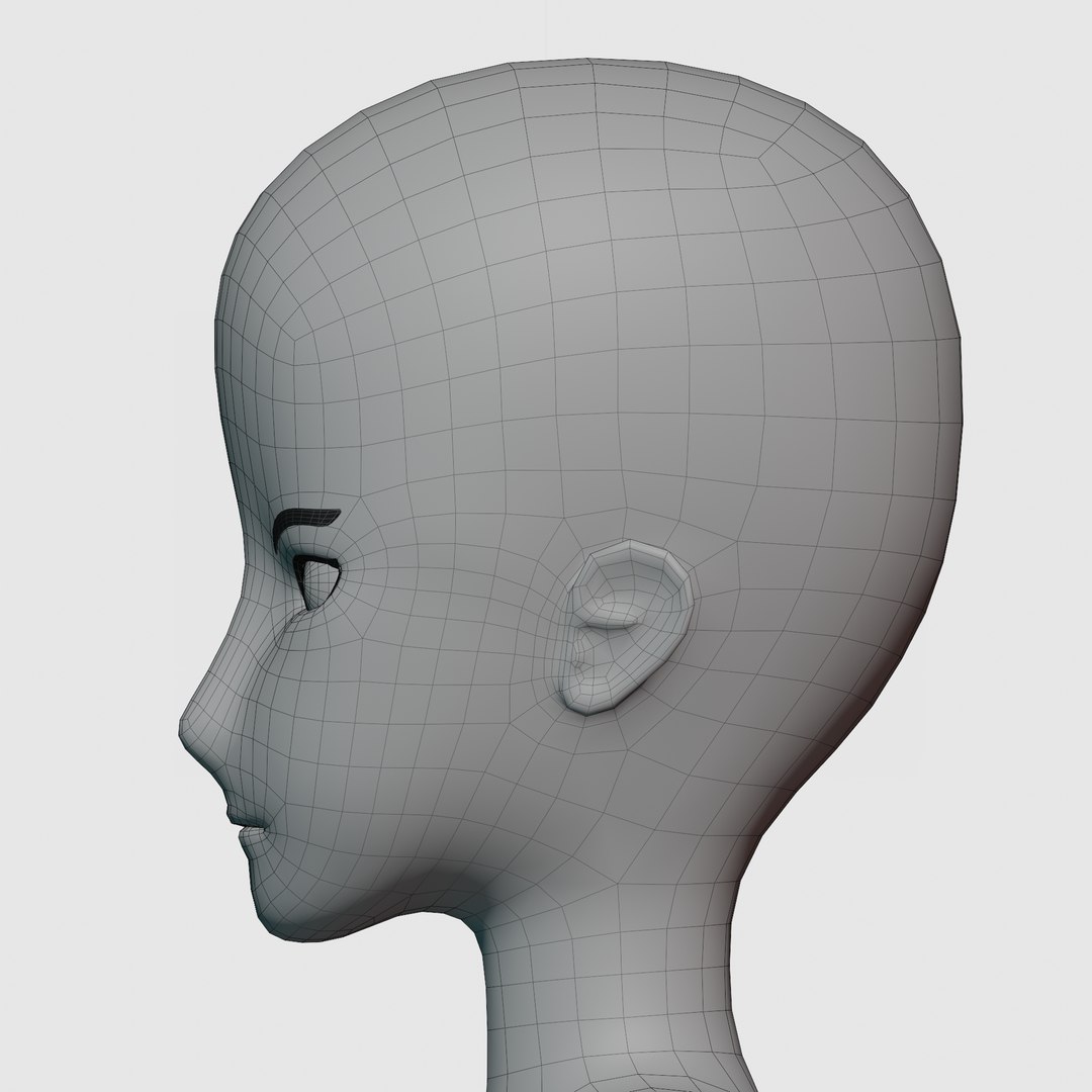 Base Body Anime Female 3D model - TurboSquid 1994882