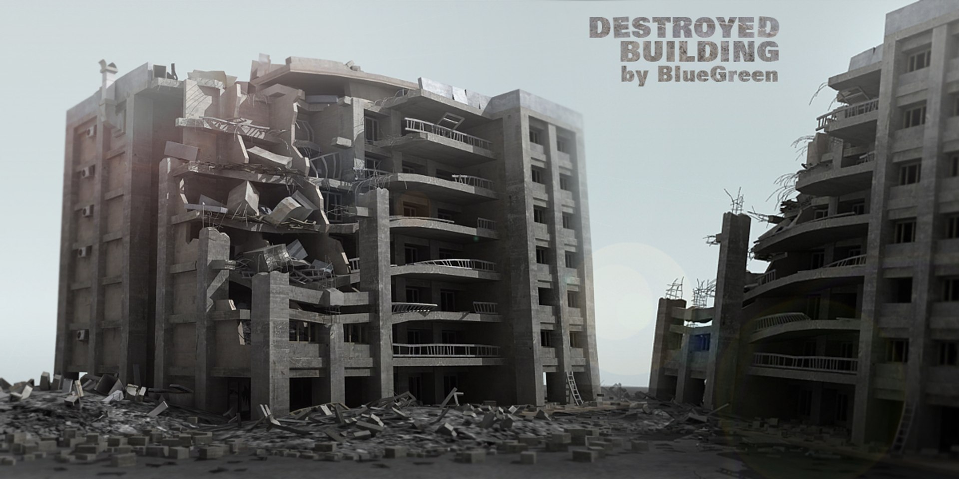 3d Model Destroyed Building