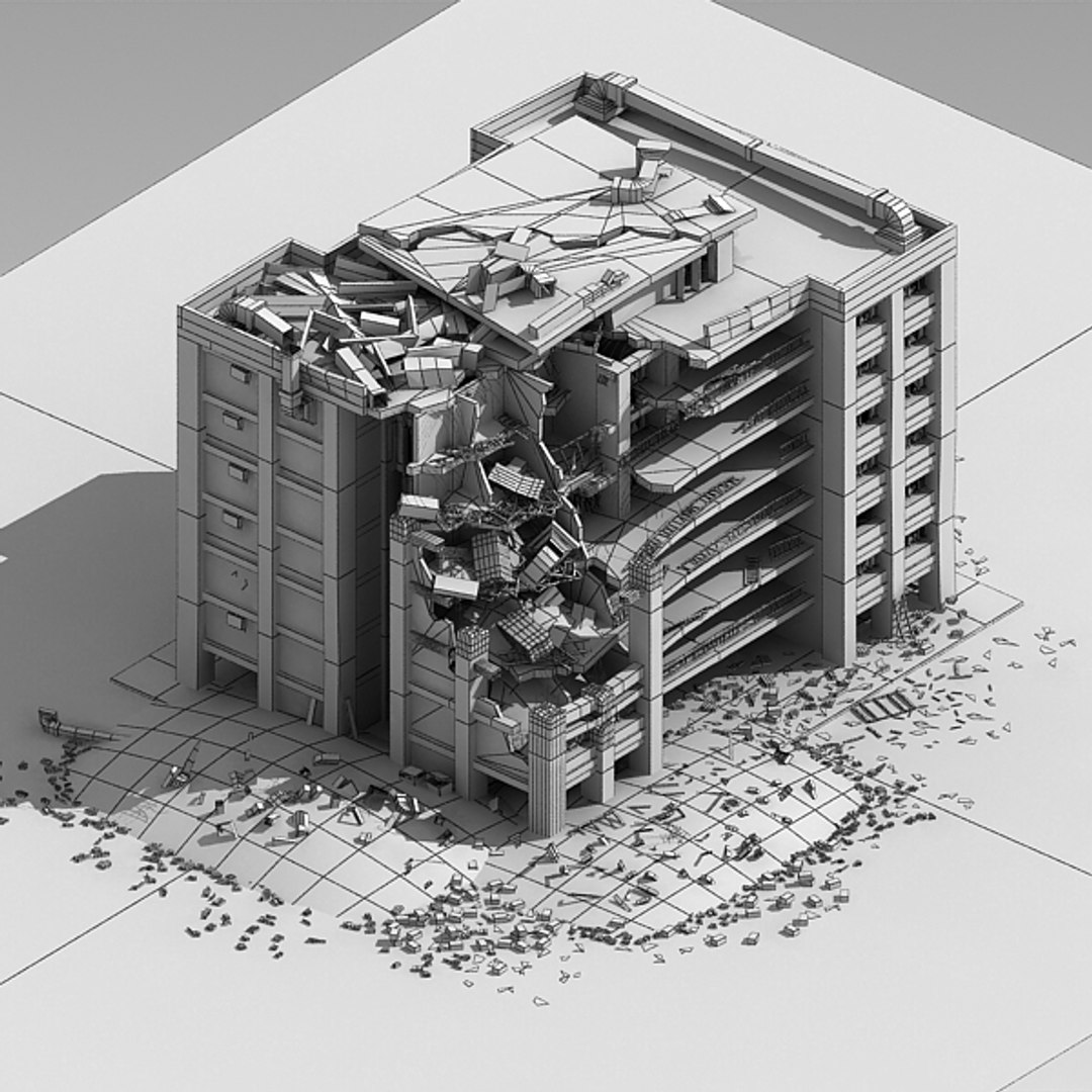 3d Model Destroyed Building