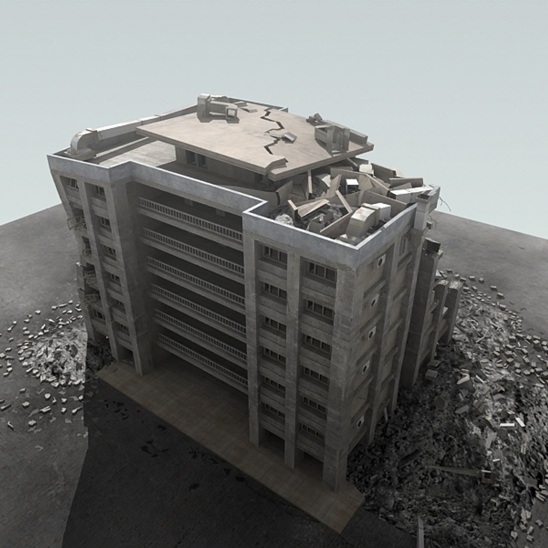 3d Model Destroyed Building