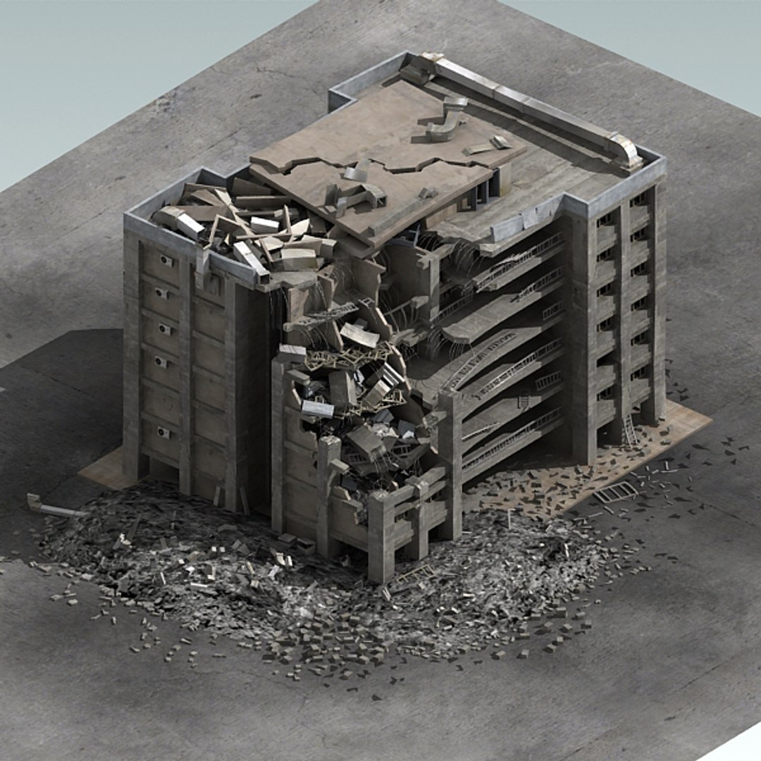 3d Model Destroyed Building