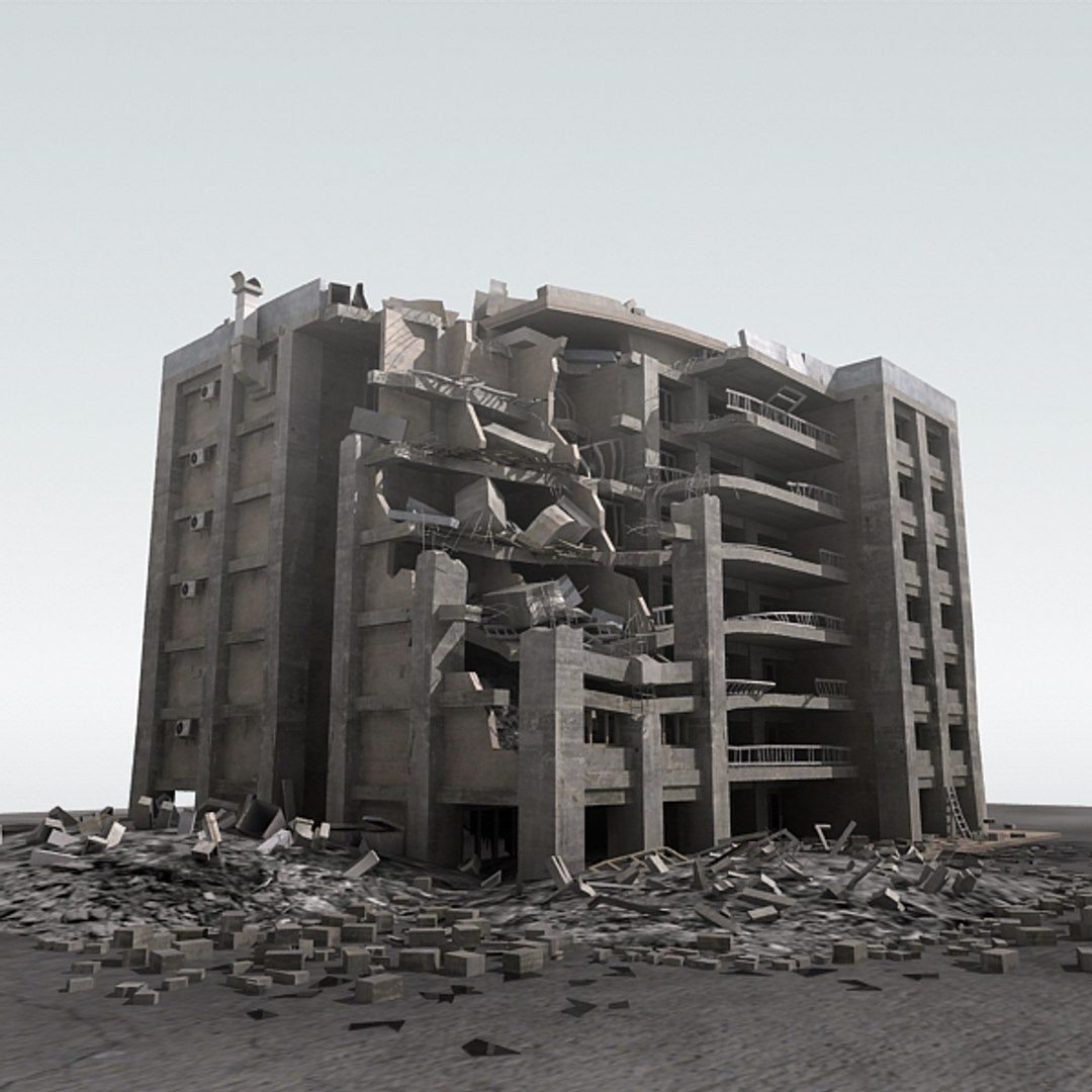 3d Model Destroyed Building