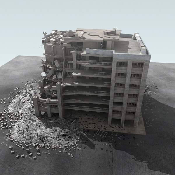 3d model destroyed building