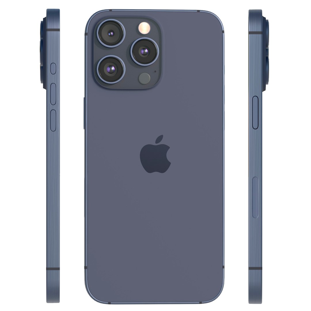 3D Apple iPhone 15 Pro Blue Titanium - TurboSquid 2131774