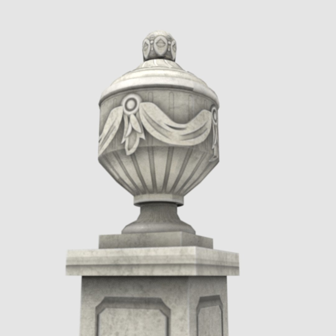 3D Model Ornate Classical Urn With Pedestal - TurboSquid 2399844
