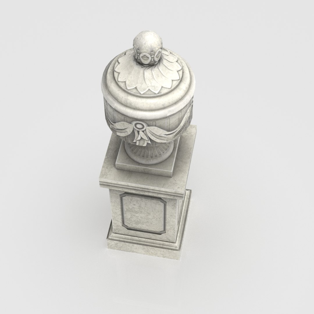 3D Model Ornate Classical Urn With Pedestal - TurboSquid 2399844