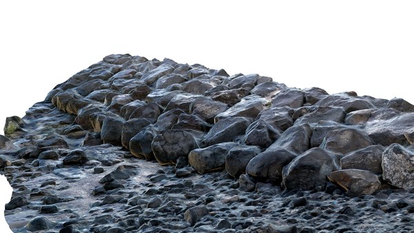 stone breakwater hd 8k 3d obj