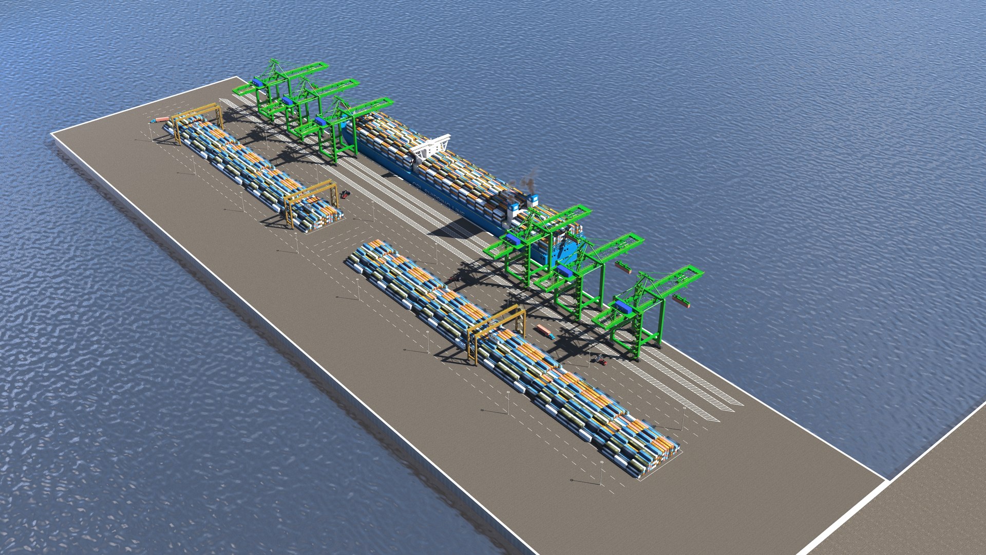3D Container Terminal - TurboSquid 1587474
