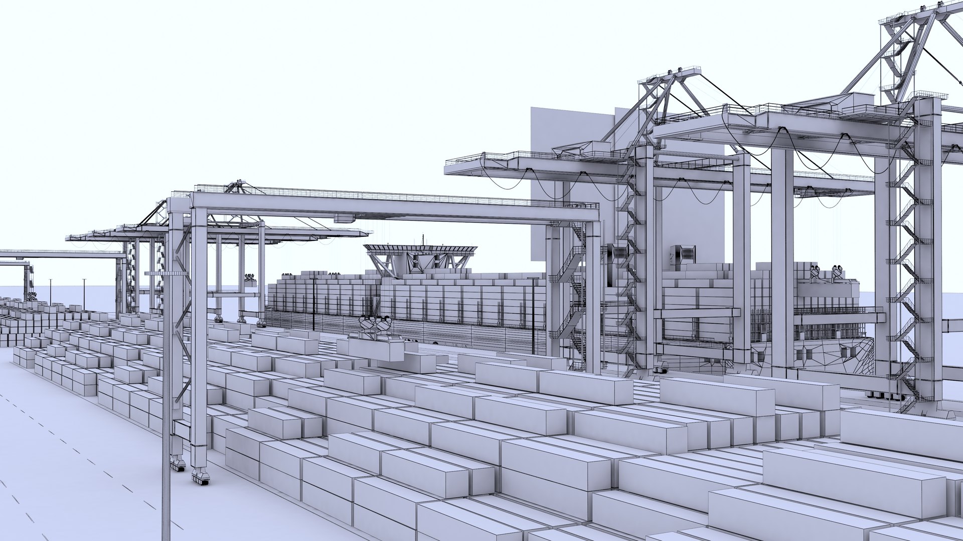 3D container terminal - TurboSquid 1587474