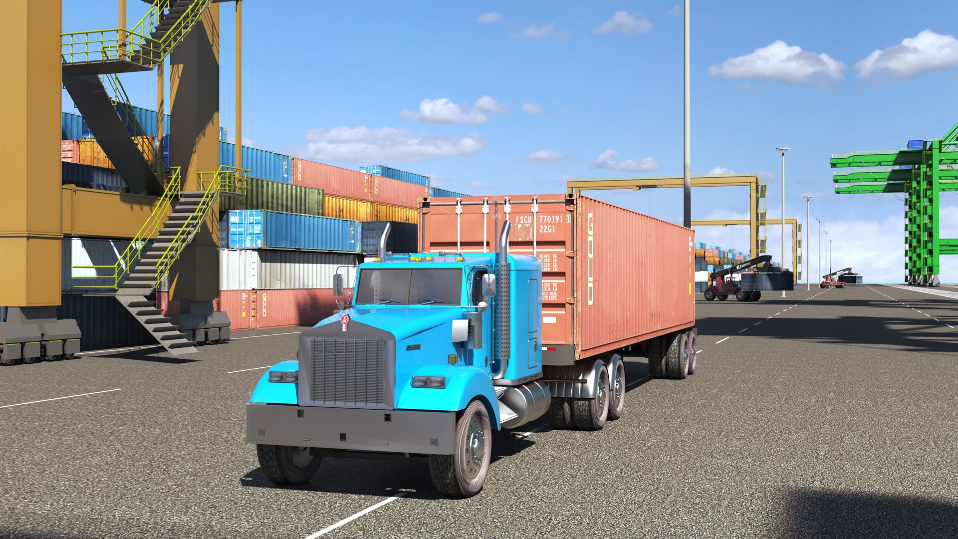 3D Container Terminal - TurboSquid 1587474