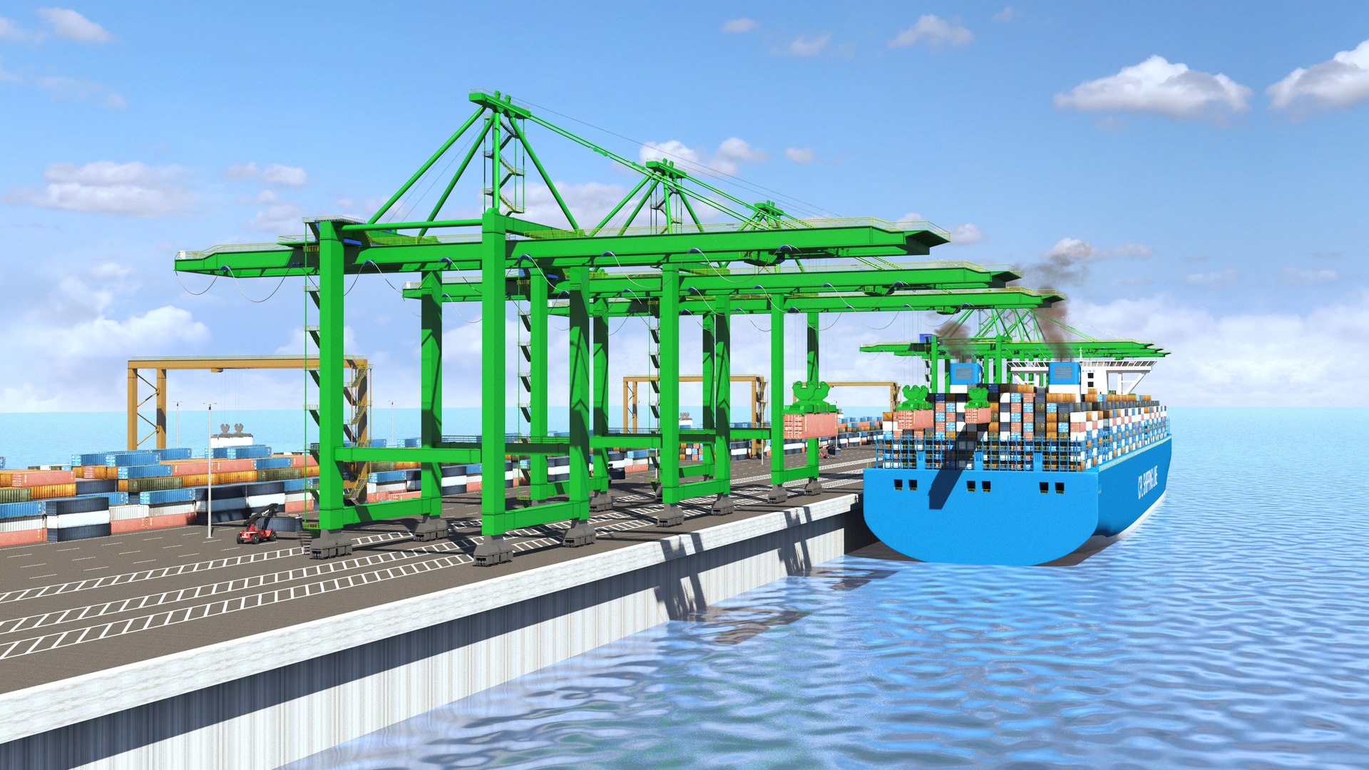 3D Container Terminal - TurboSquid 1587474