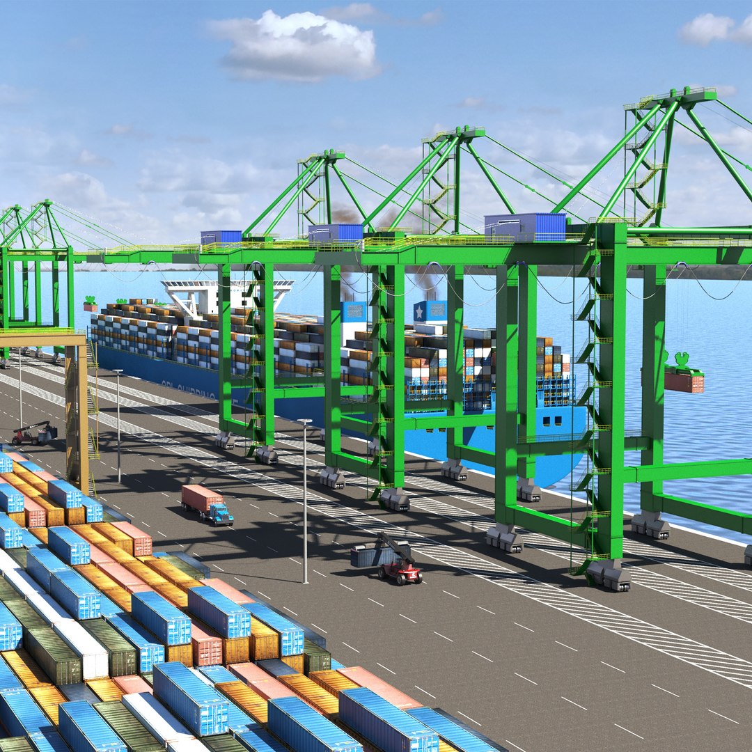 3D container terminal - TurboSquid 1587474