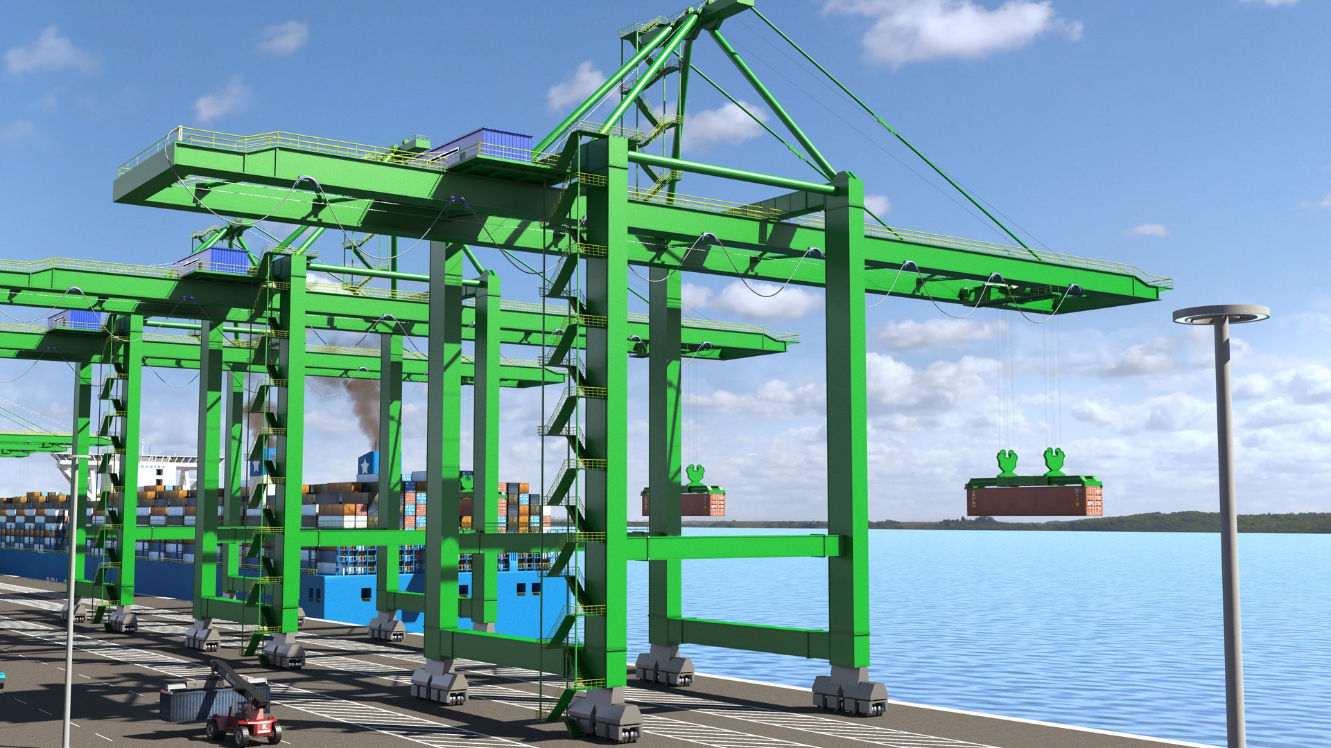 3D Container Terminal - TurboSquid 1587474
