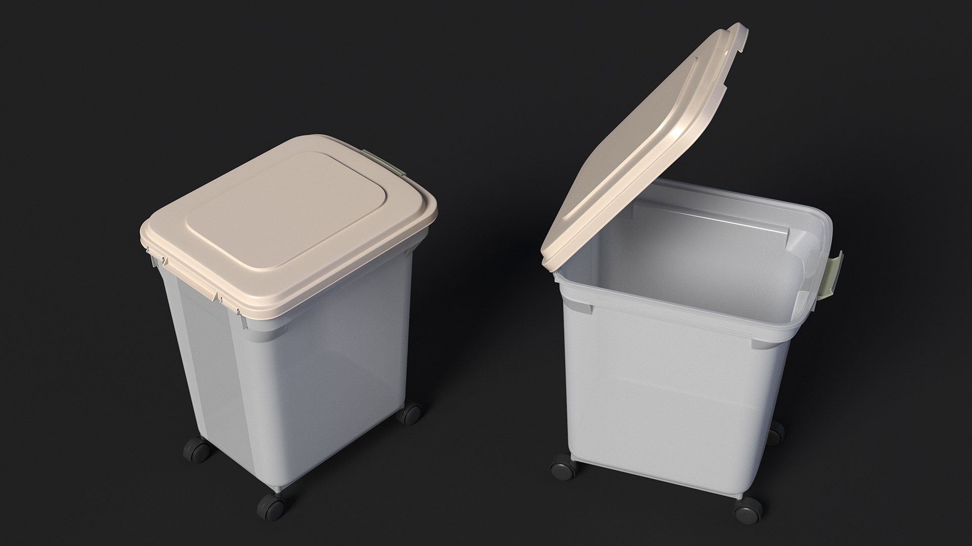 Wheeled Plastic Storage Container White 3D - TurboSquid 2159251