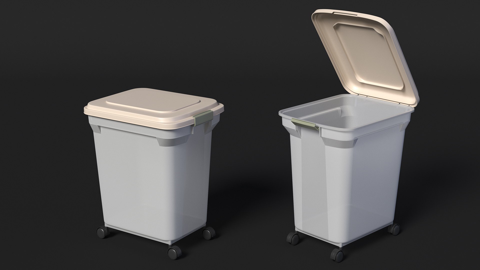 Wheeled Plastic Storage Container White 3D - TurboSquid 2159251