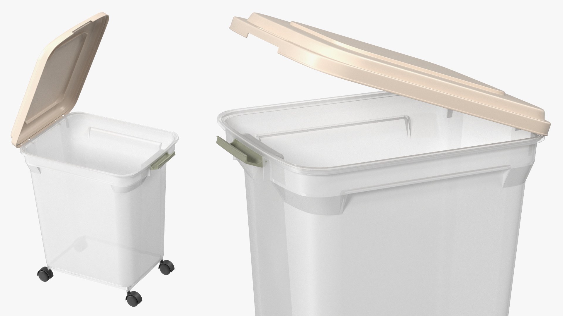 Wheeled Plastic Storage Container White 3D - TurboSquid 2159251