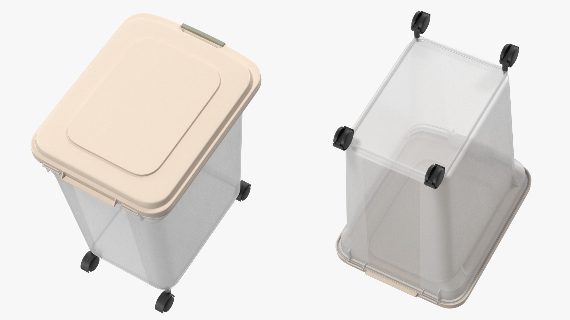 Wheeled Plastic Storage Container White 3D - TurboSquid 2159251