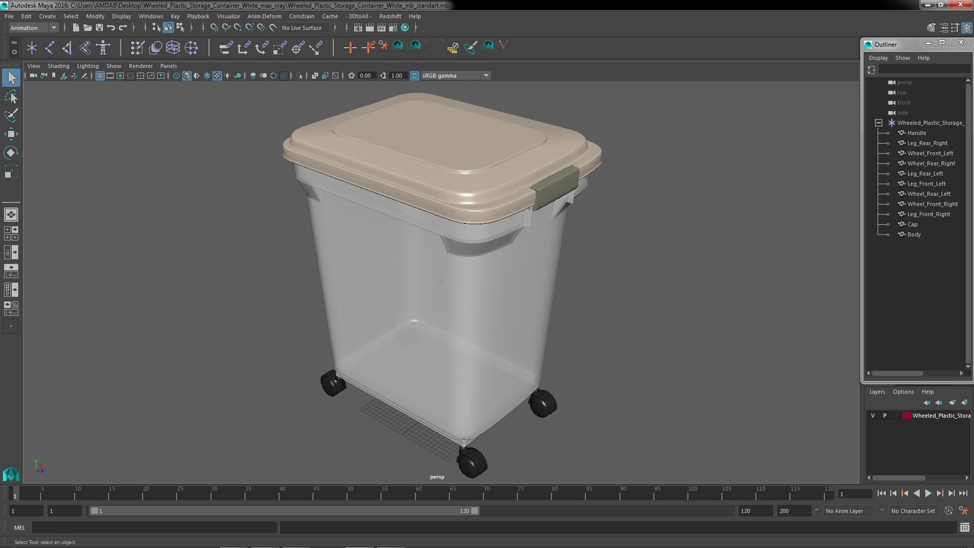 Wheeled Plastic Storage Container White 3D - TurboSquid 2159251