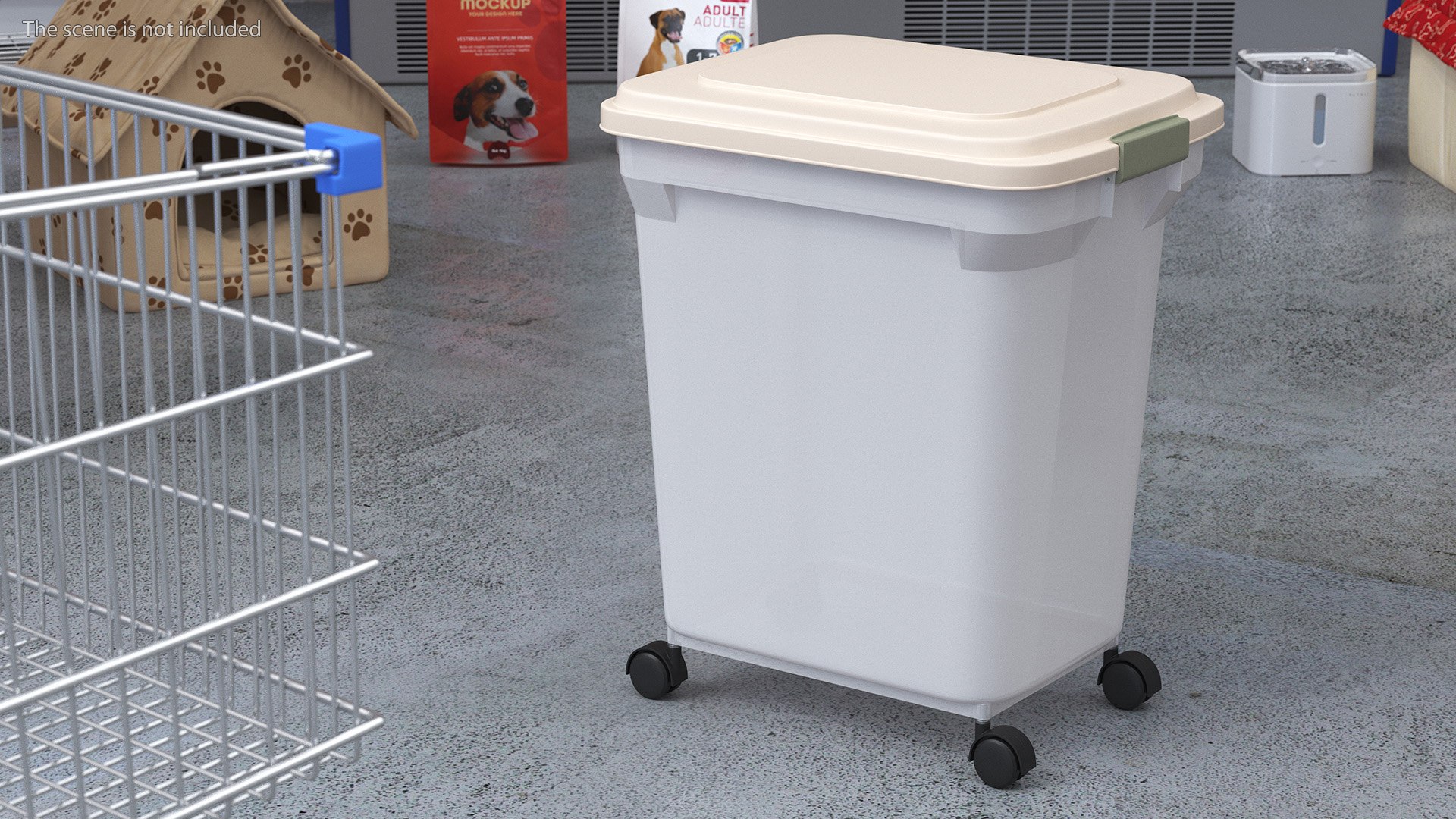 Wheeled Plastic Storage Container White 3D - TurboSquid 2159251