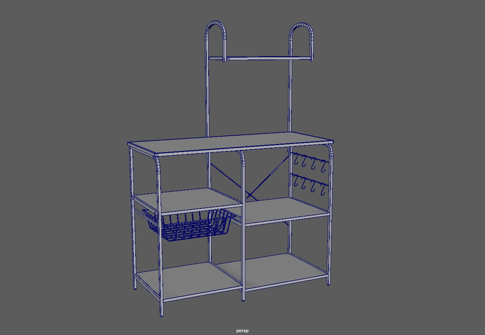 Steel Kitchen Rack 3D Model - TurboSquid 2208634