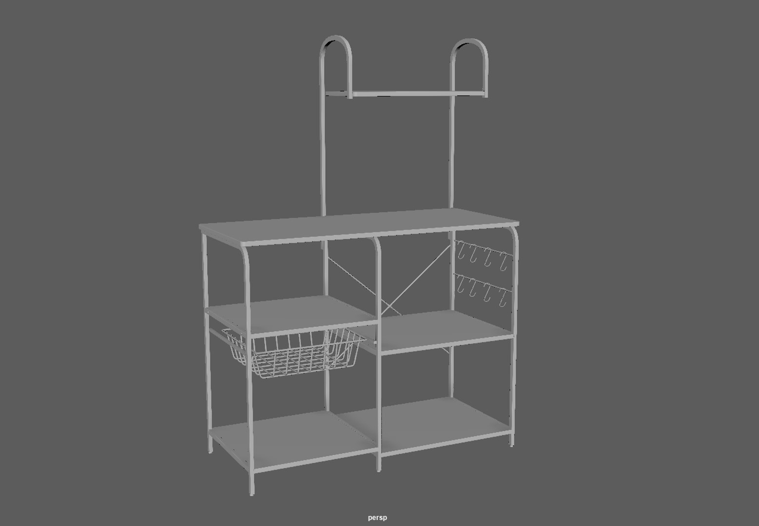 Steel Kitchen Rack 3D Model - TurboSquid 2208634