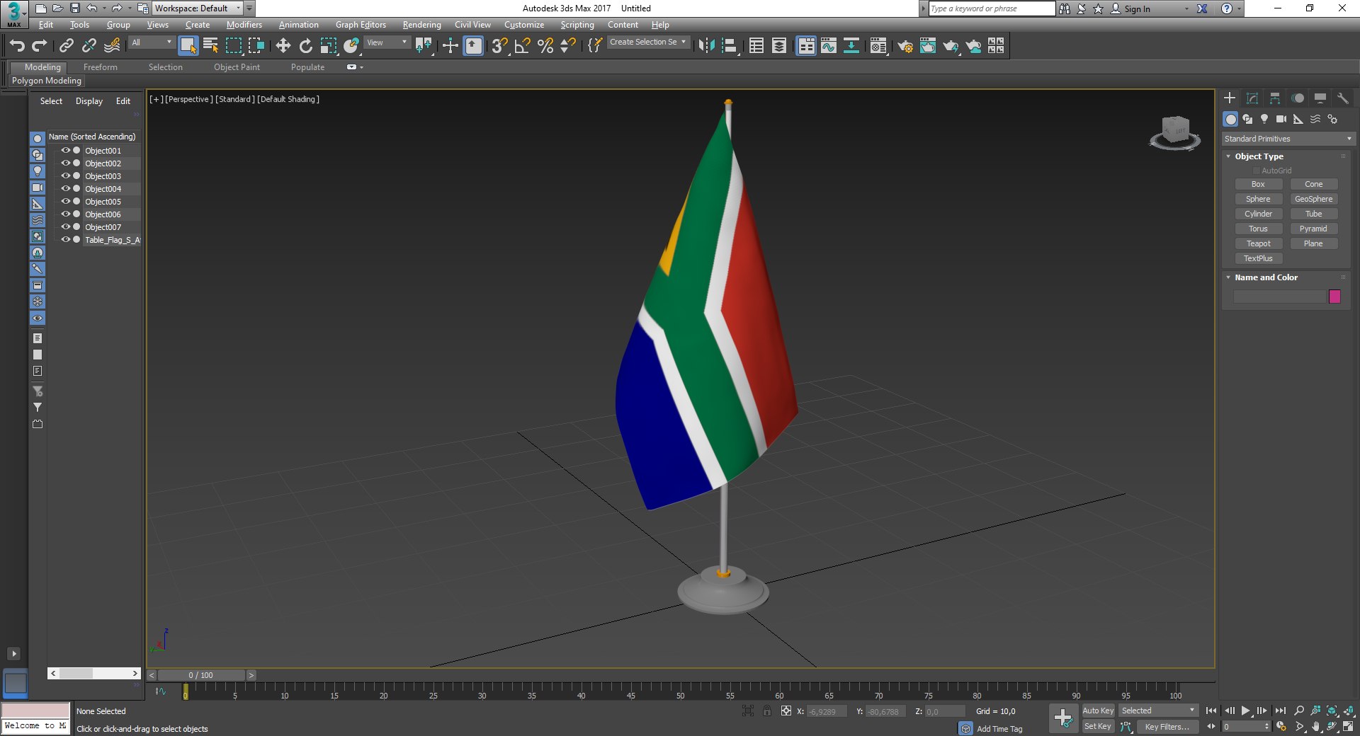 Table Flag South Africa 3D Model - TurboSquid 2184695