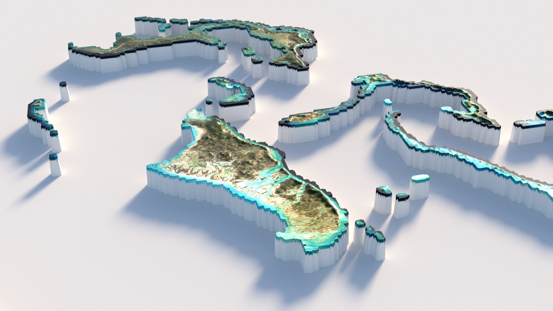Bahamas Terrain Map 3D - TurboSquid 2335438