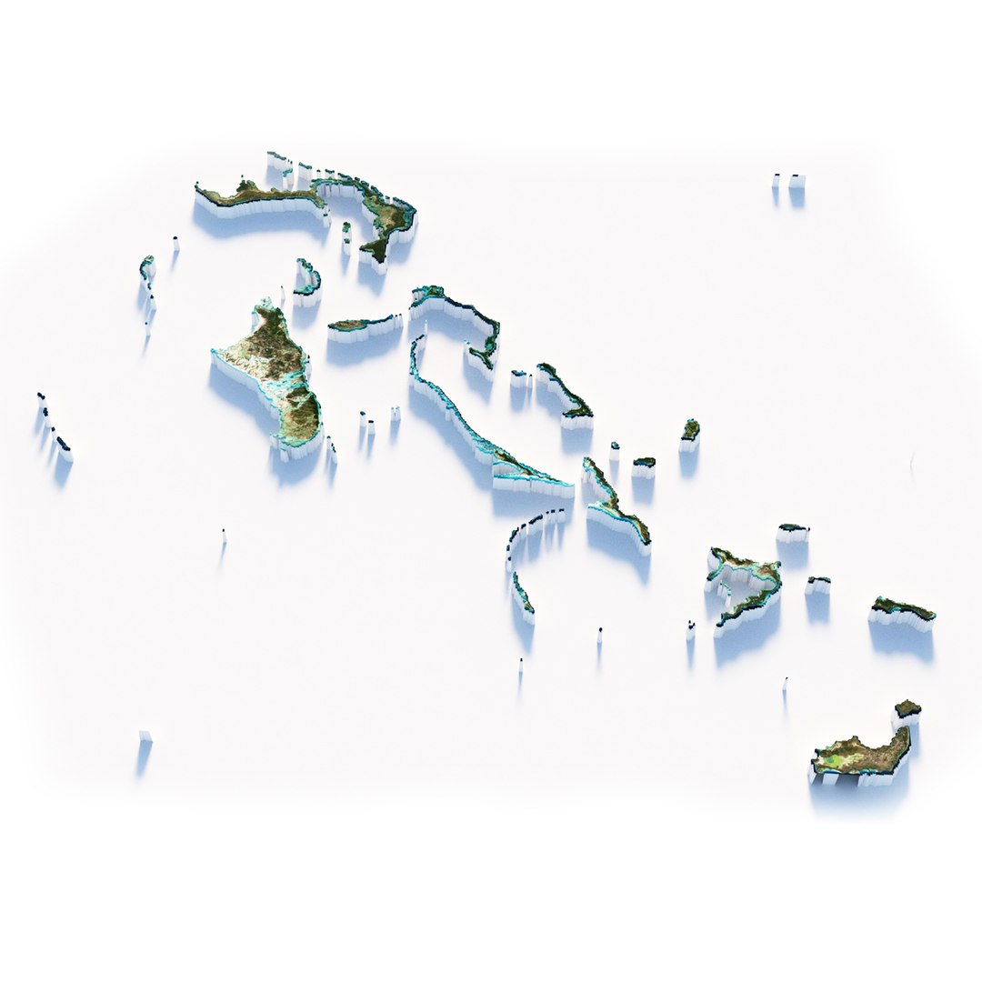 Bahamas Terrain Map 3D - TurboSquid 2335438